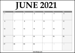 2021 June Calendar Printable – Download Free – Noolyo.com