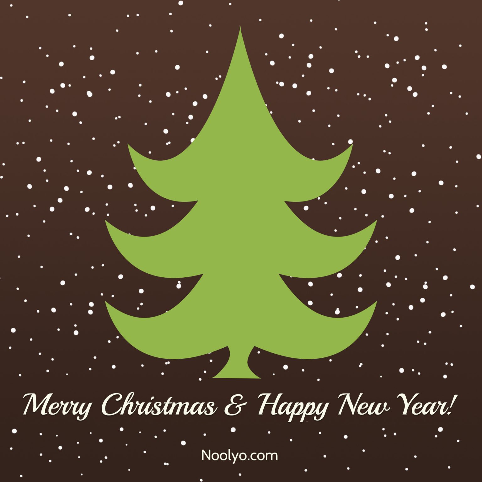 Merry Christmas Card – Printable, Free – Minimalist Brown – Noolyo.com